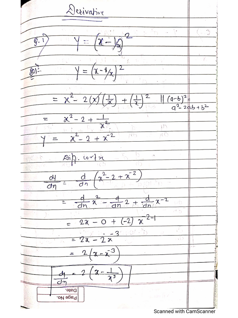 Derivative Question Bank Solution | PDF