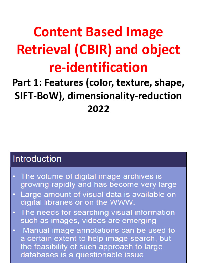 Chapter-2-EC810-2022-CBIR | PDF