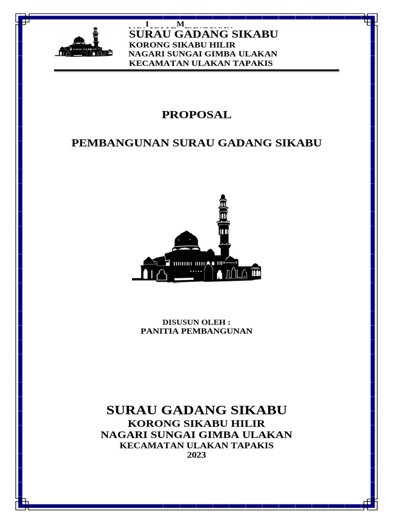 PROPOSAL SURAU GADANG SIKABU (1) | PDF