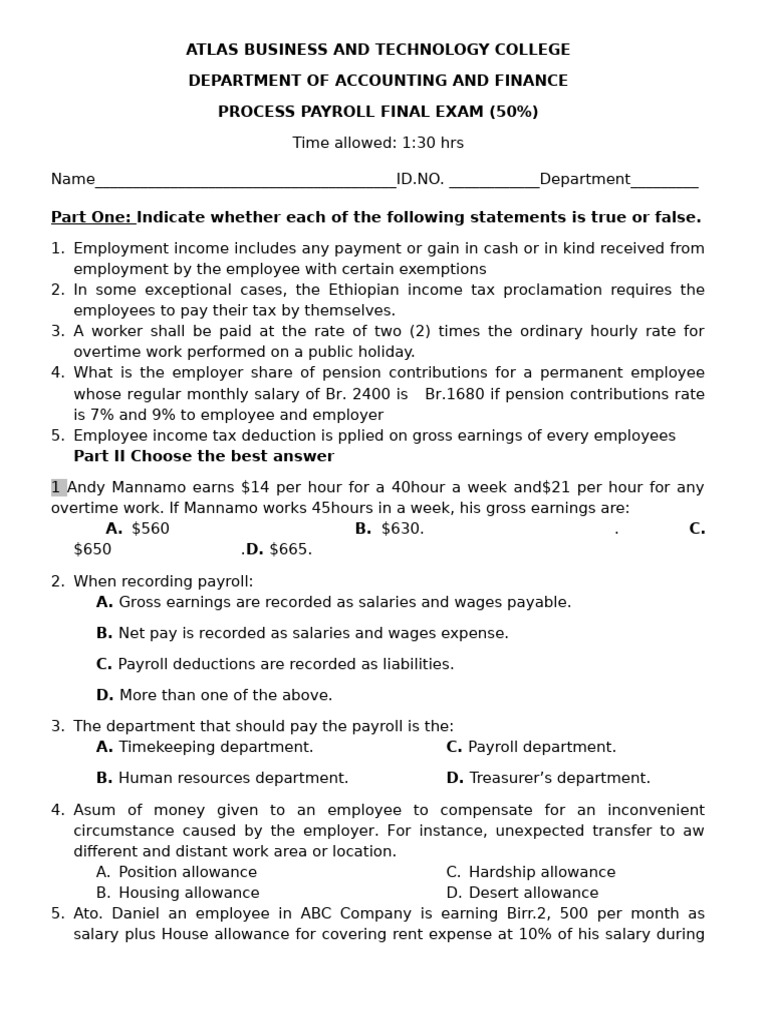 Final Atlas Payrilll | PDF | Payroll | Payroll Tax
