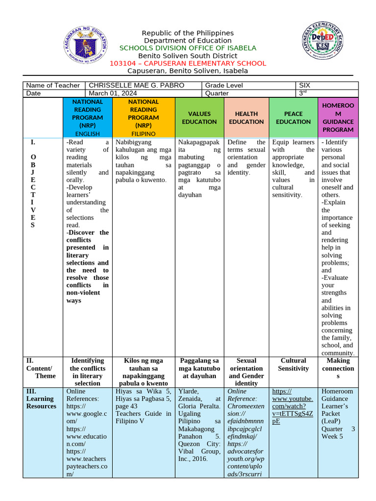 Grade 6.catch Up Lesson | PDF