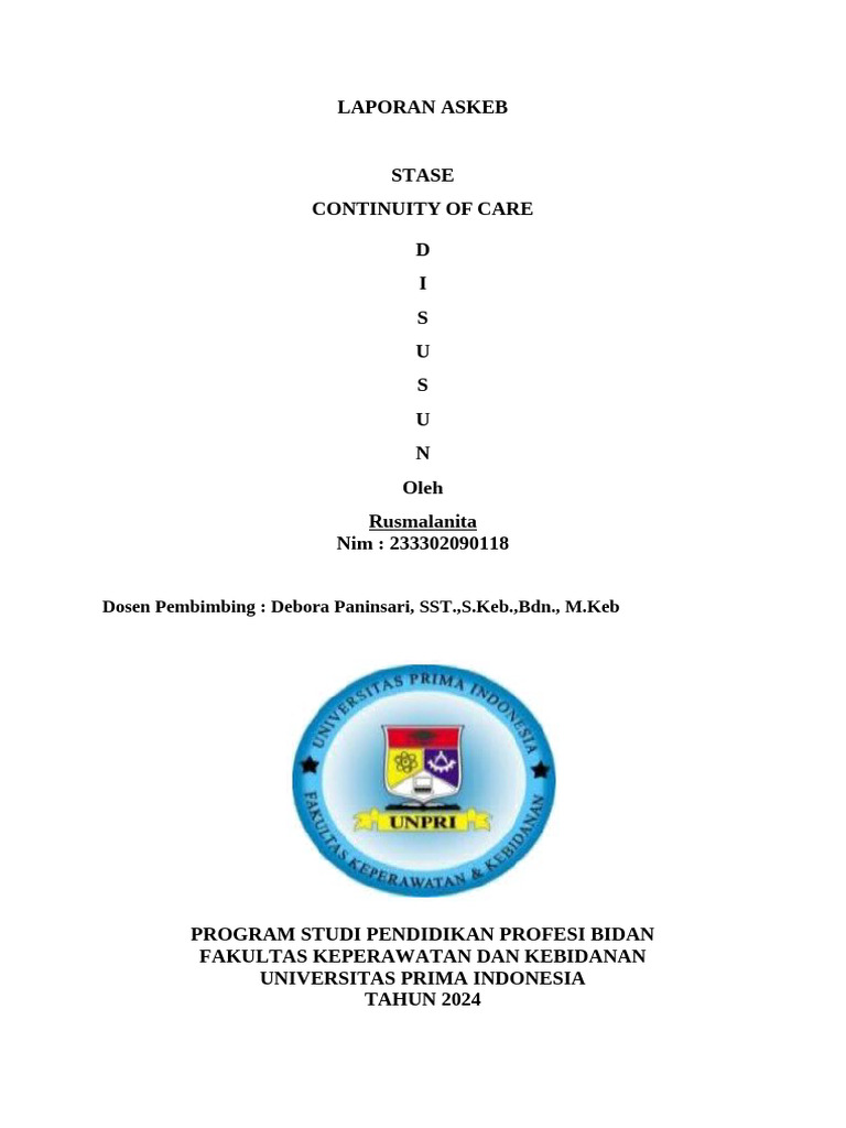 (Rusmalanita) LAPORAN ASKEB COC | PDF