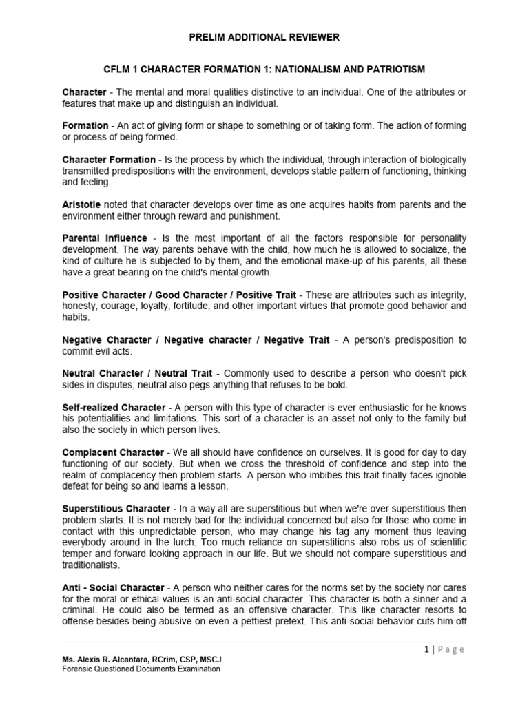 CFLM 1 Prelim Additional Reviewer | PDF