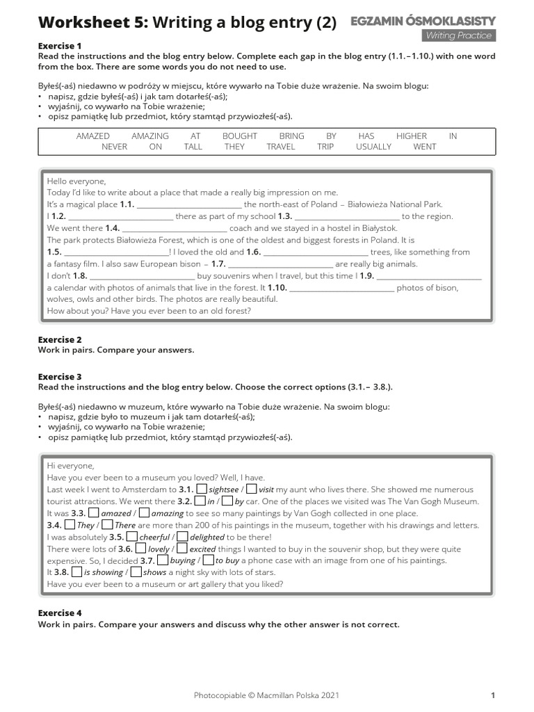 Writing Practice Worksheet 5 Wersja Edytowalna | PDF