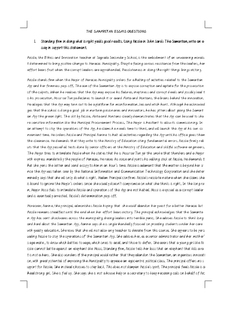 THE SAMARITAN ESSAYS EDITED-1 Phoenix | PDF