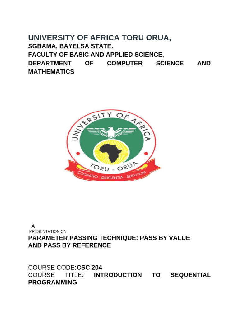 Parameter Passing Technique Pdf