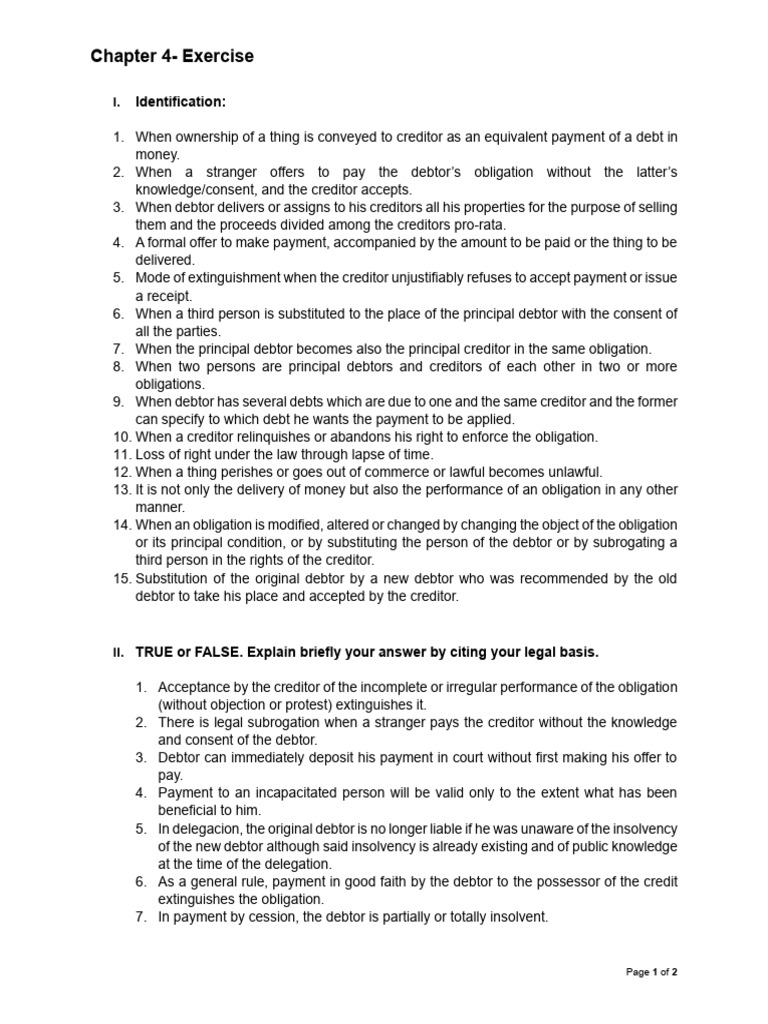 Exercise - Chapter 4 Oblicon | PDF