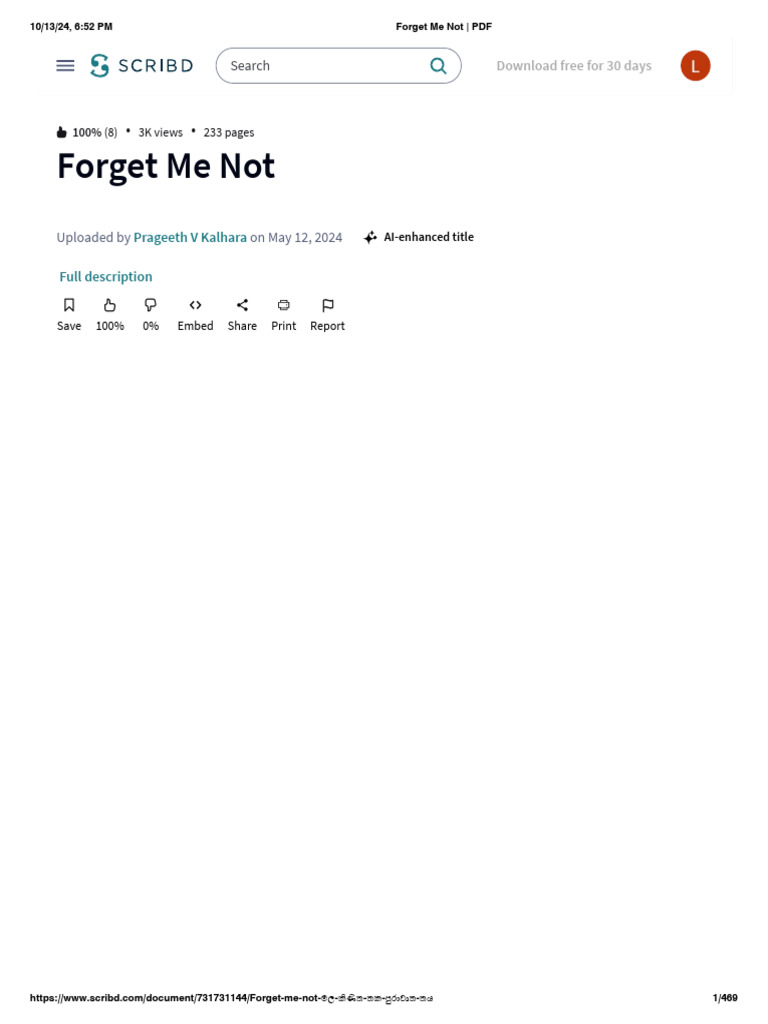 Forget Me Not: A Comprehensive PDF Guide | PDF | Writing | Reference