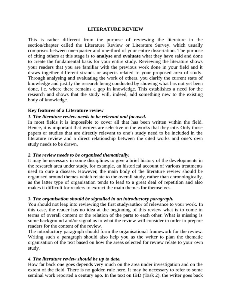 Literature Review Structure | PDF