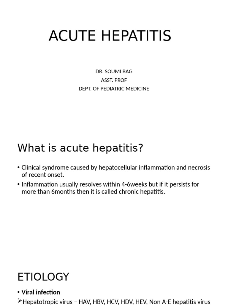Acute Hepatitis | PDF