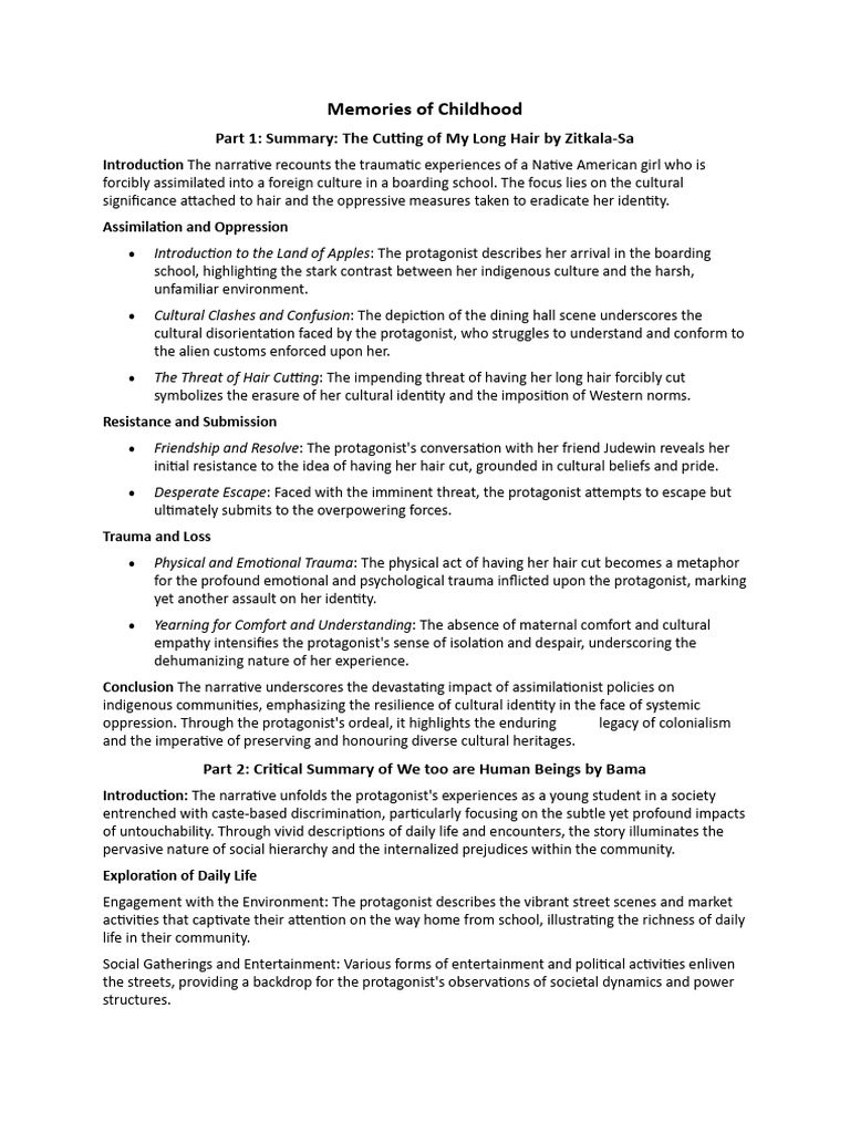 Memories of Childhood | PDF