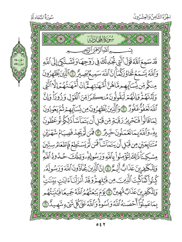 The Holy Quran Arabic Juz 28 | PDF