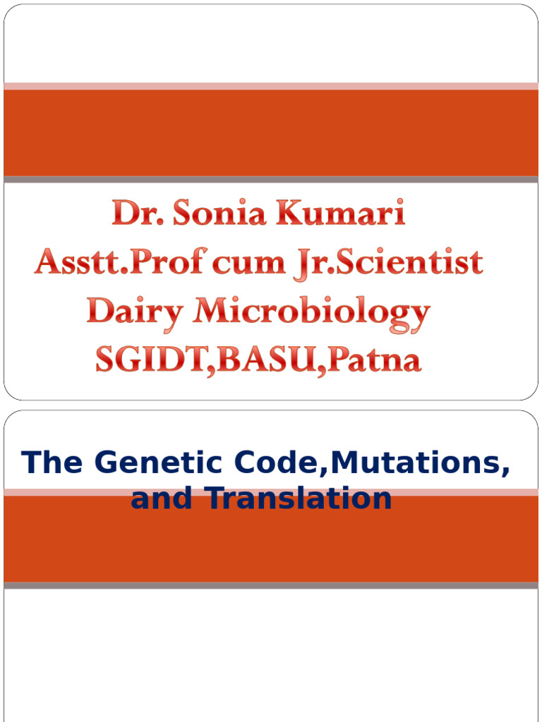 Genetic Code and Mutation | PDF