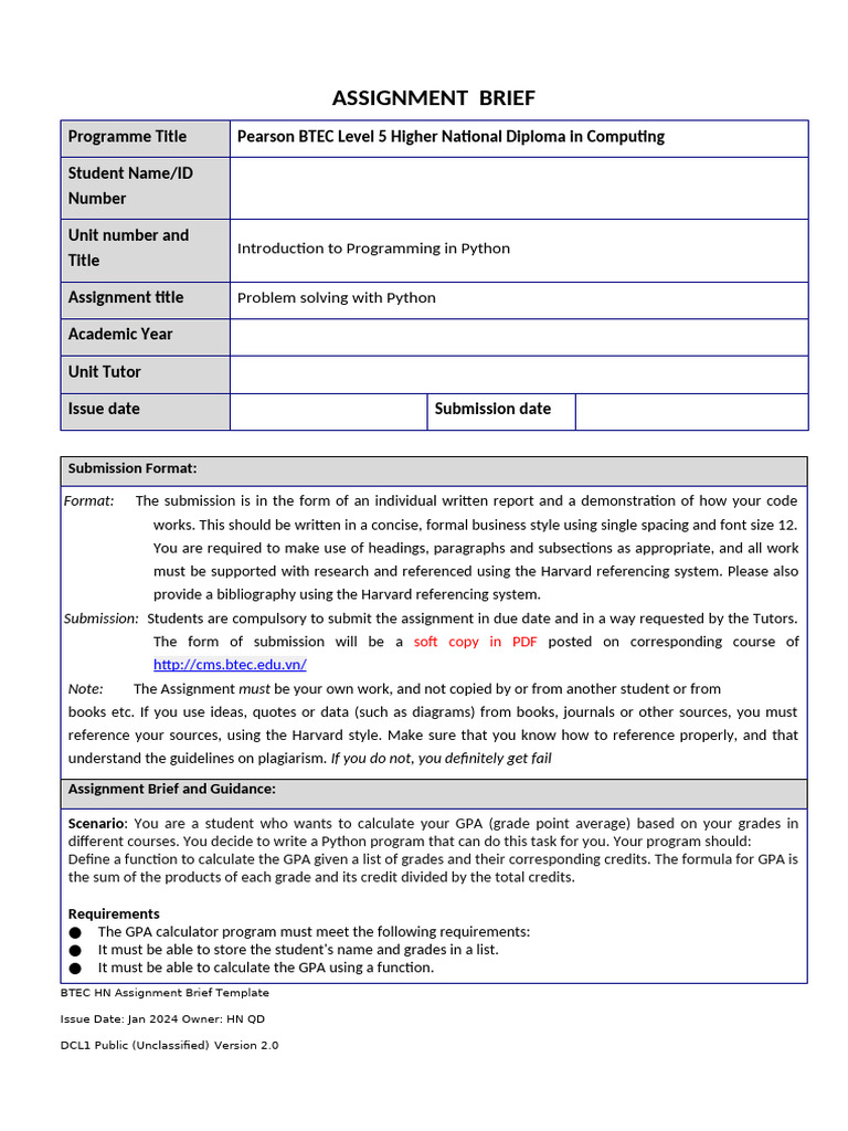 Assignment brief | PDF