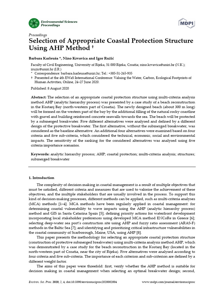 Coastal Protection Structure Selection AHP | PDF | Matrix (Mathematics ...