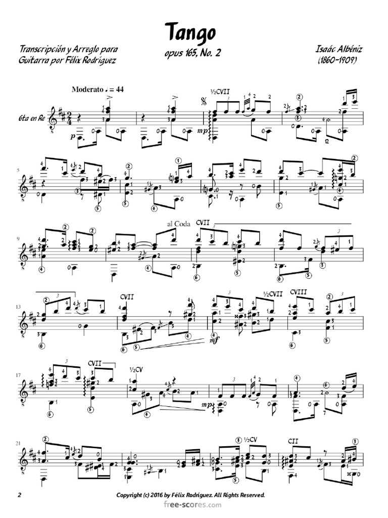 Albeniz - Tango (Felix Rodriguez) | PDF