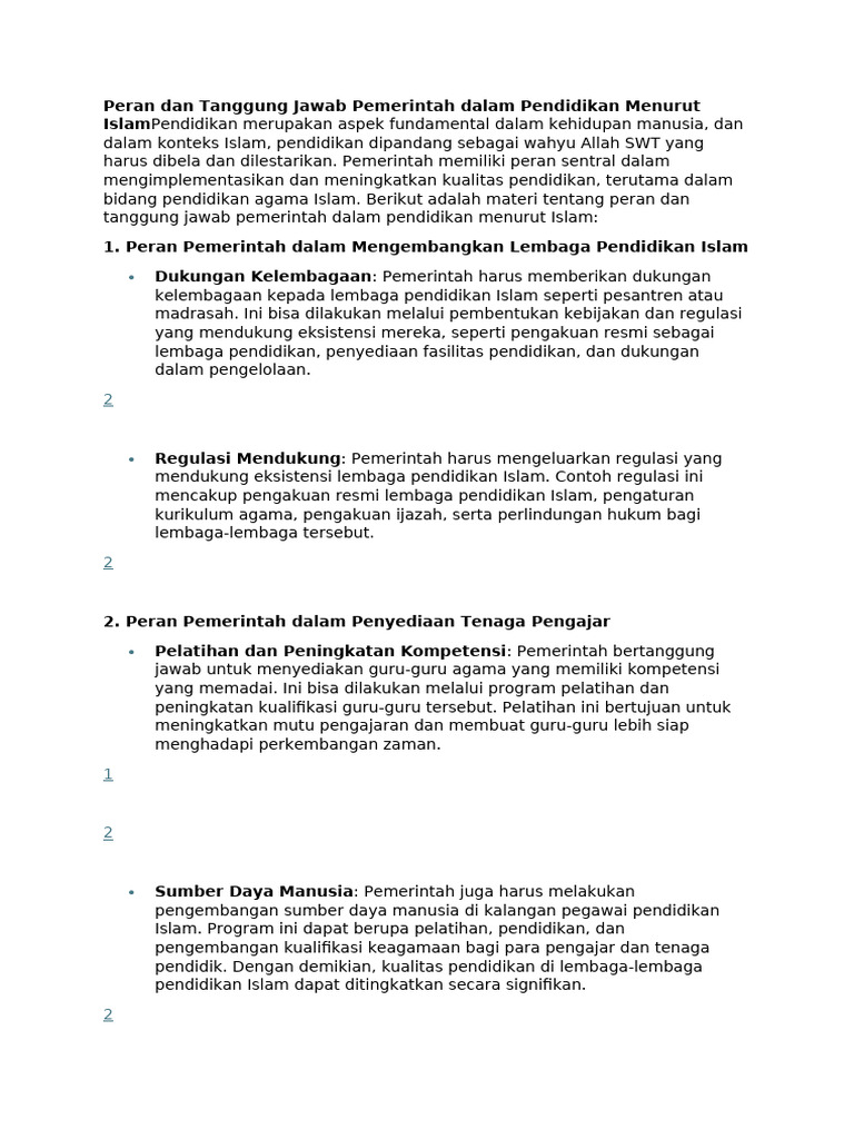 Peran Dan Tanggung Jawab Pemerintah Dalam Pendidikan | PDF