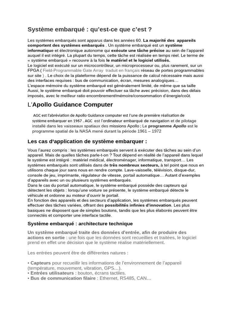 Système Embarqué | PDF