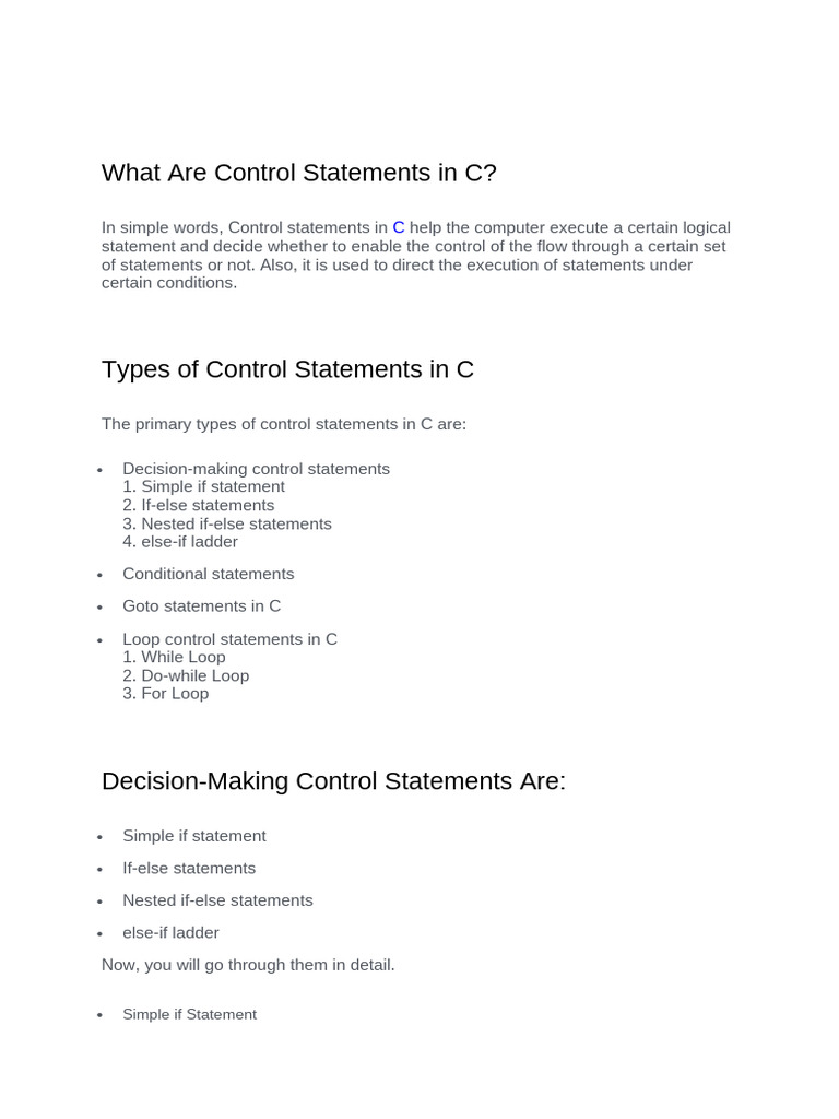 Control Statements | PDF