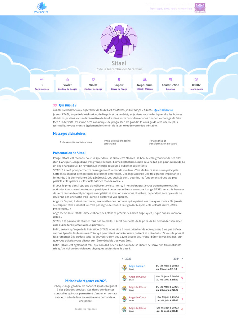 3 - L'ange Gardien Sitael Et Ses Pouvoirs - Evozen | PDF