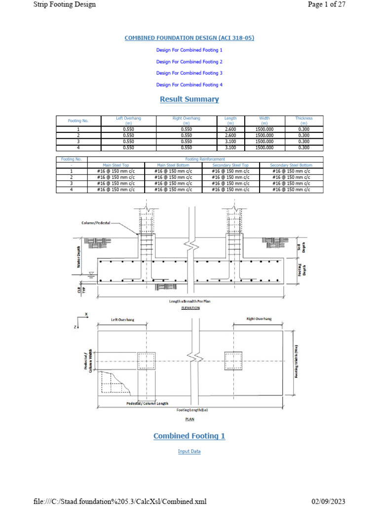 Combined Footing Design | PDF