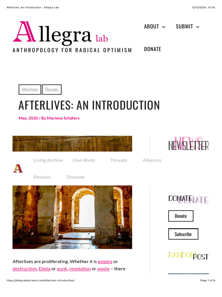 Afterlives: An Introduction - Allegra Lab | PDF