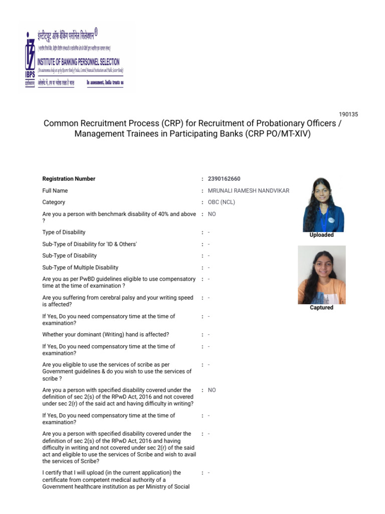 IBPS PO Application Form | PDF