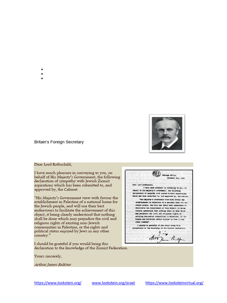 The Balfour Declaration Lookstein Center | PDF