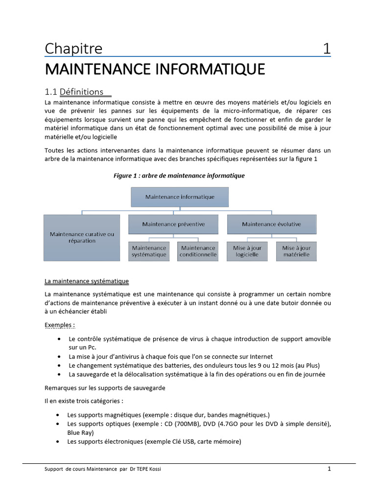 Maintenance Informatique - 1 | PDF