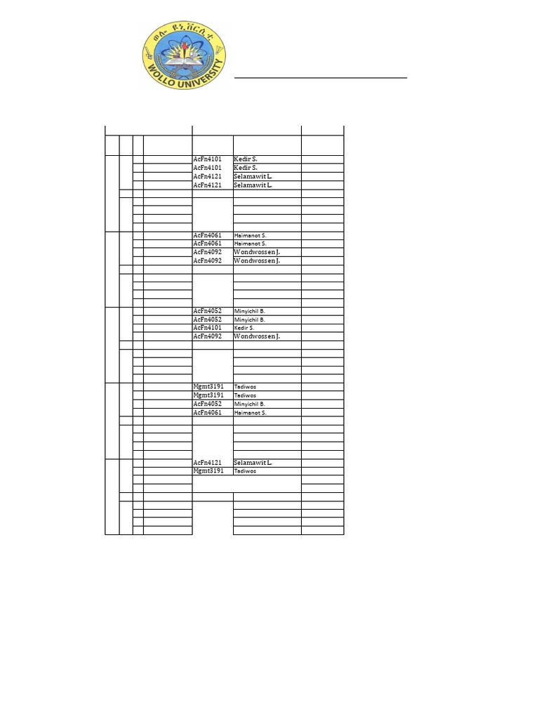 2016 4th Year Sem I Class Schedule | PDF