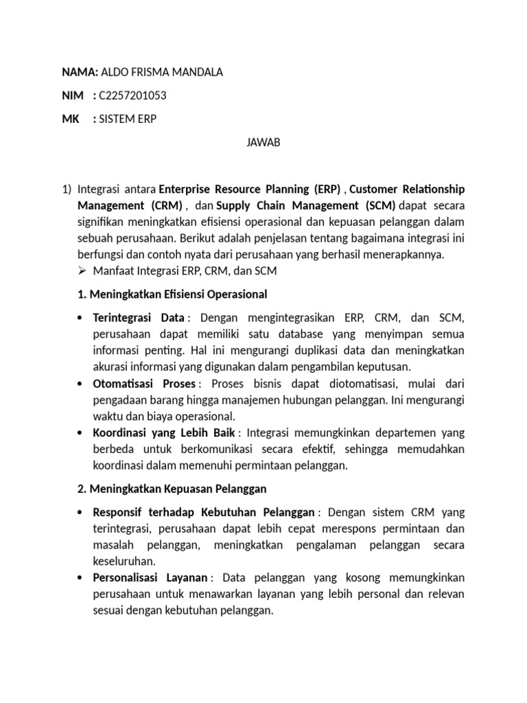 Tugas 4 Sistem Erp | PDF