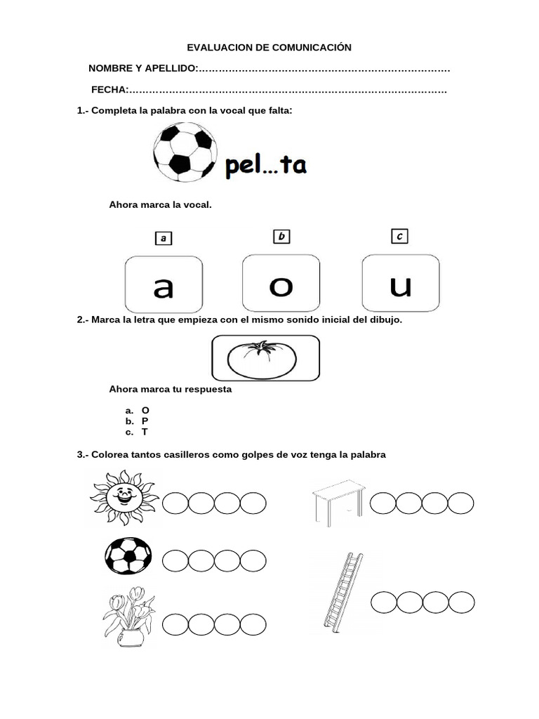 Evaluacion De Comunicación Pdf