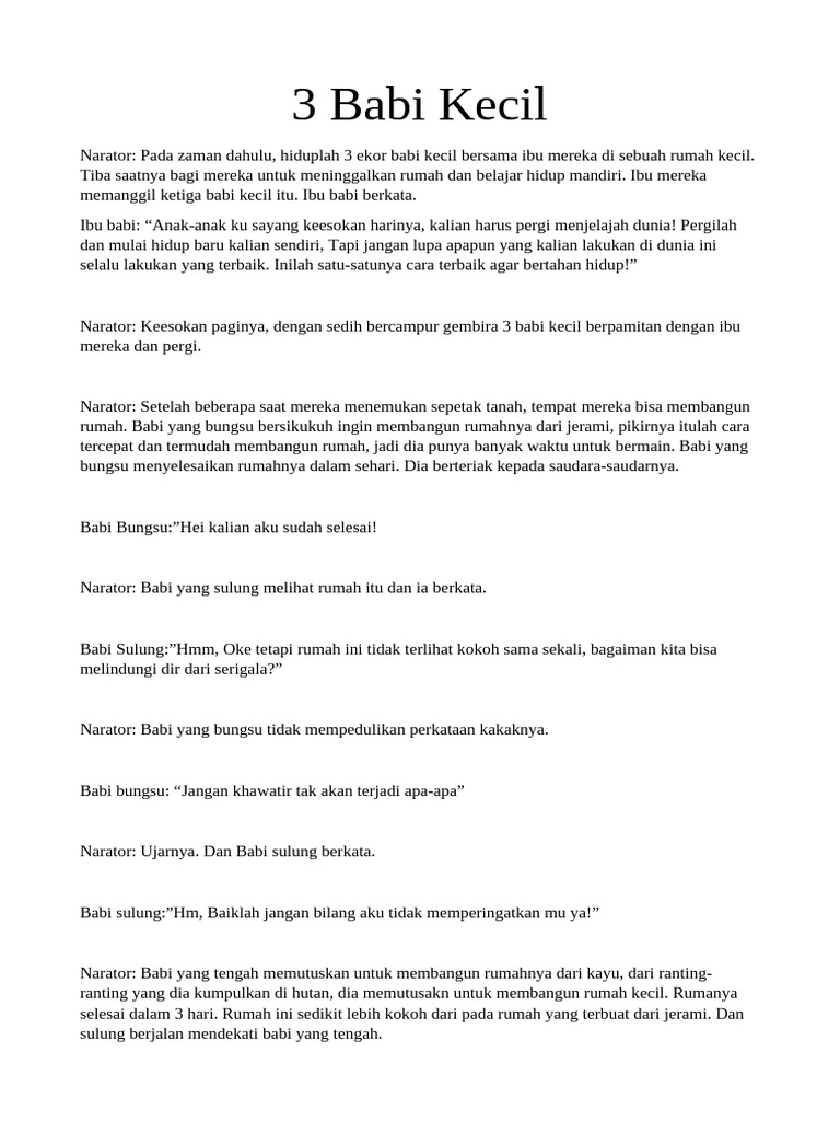 3 Babi Kecil | PDF