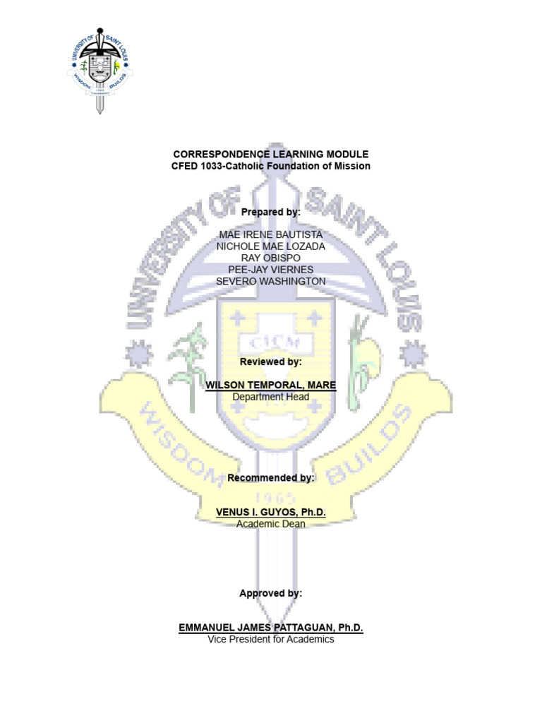 Cfed 1033 Week 1 Module | PDF