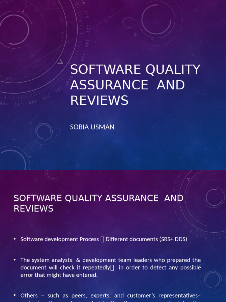 SQA and Reviews 1 | PDF