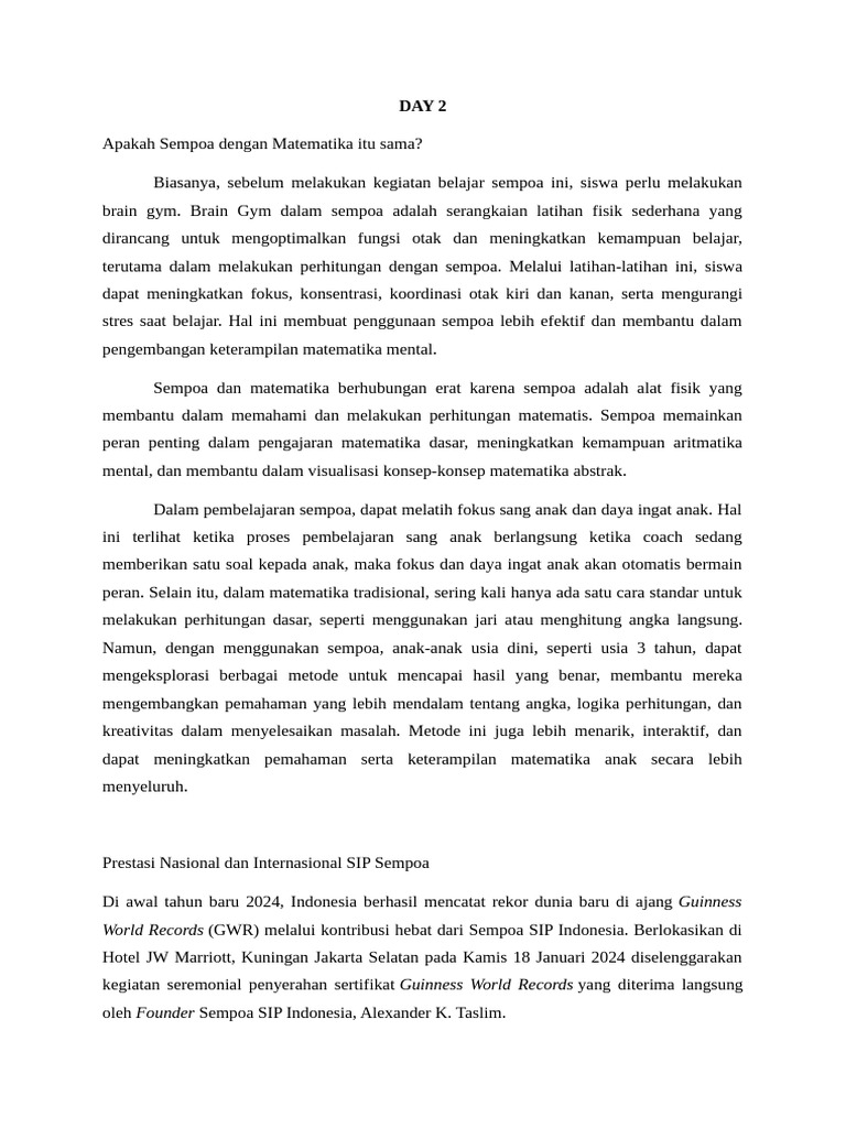 DAY 2 (Masa Probation) | PDF