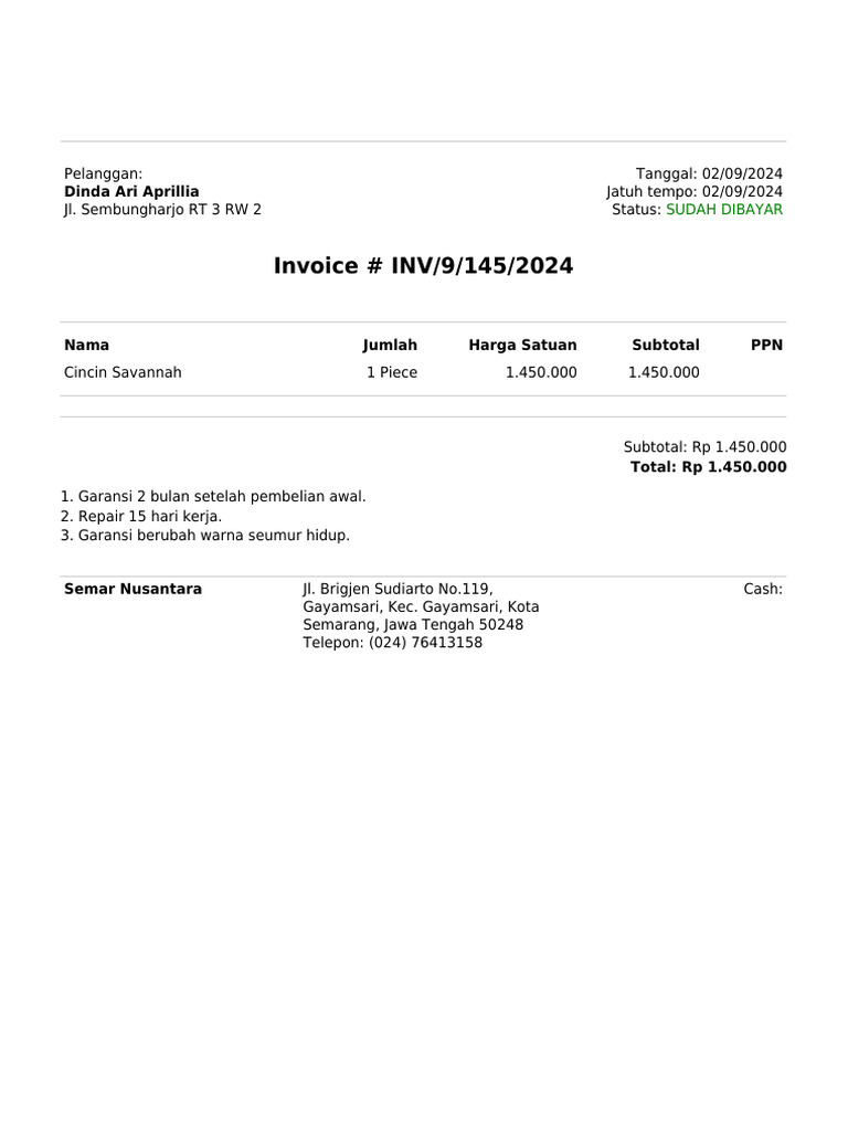 Invoice INV 9 145 2024 | PDF