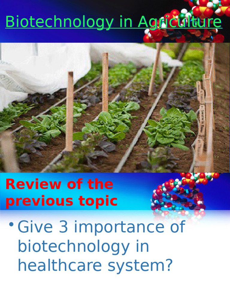 Biotechnology in Agriculture | PDF