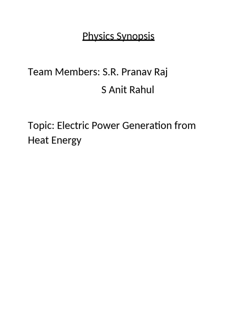 Physics Synopsis | PDF