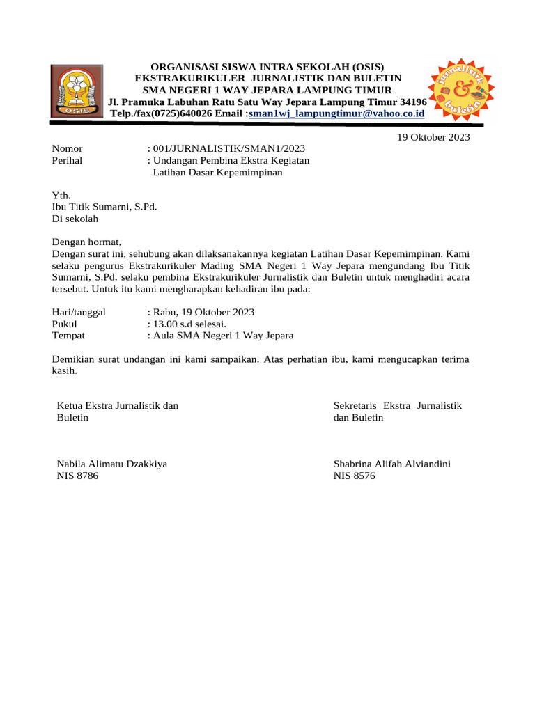 Undangan Pembina LDK 2022 | PDF