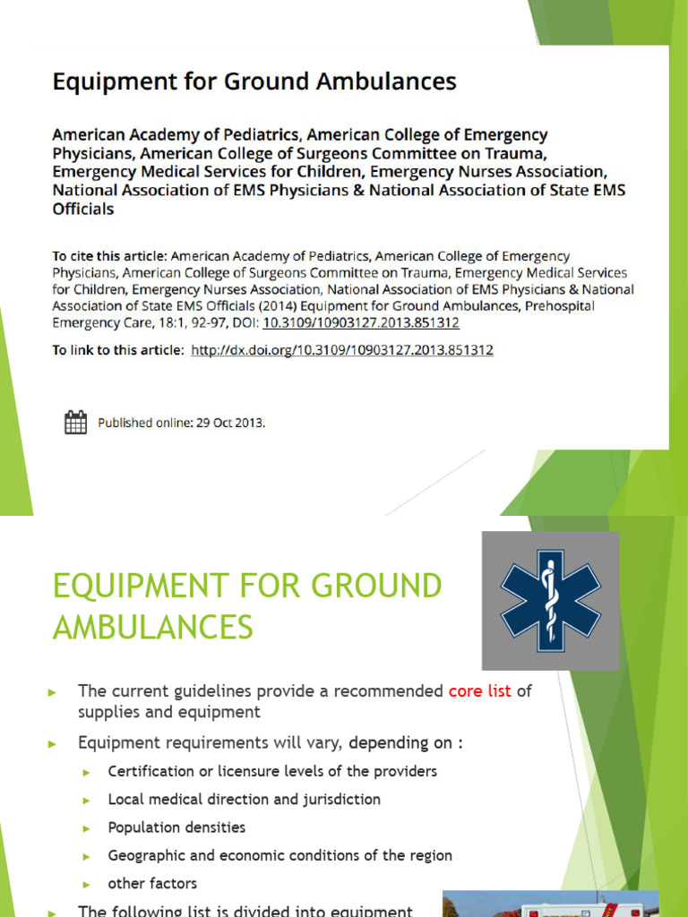 Ambulance Equipment | PDF