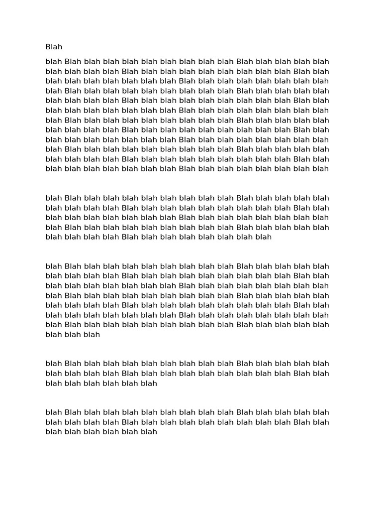 Word Blah Blah | PDF
