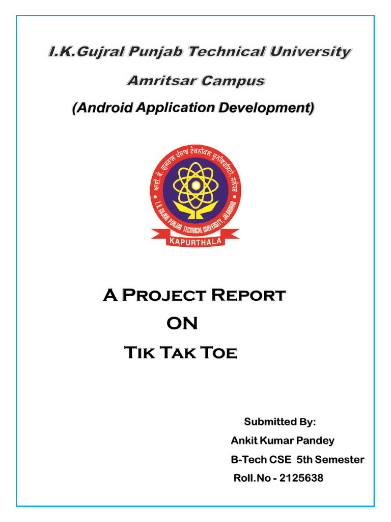 Project Report Tiktaktoe | PDF