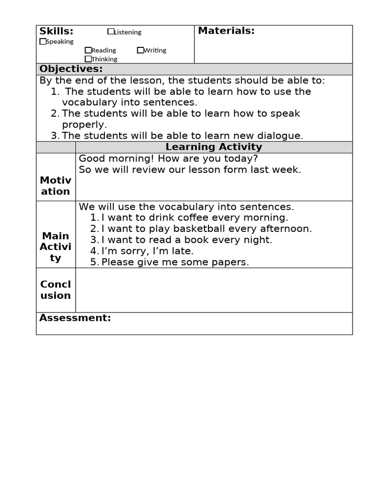 Lesson Plan p2 | PDF