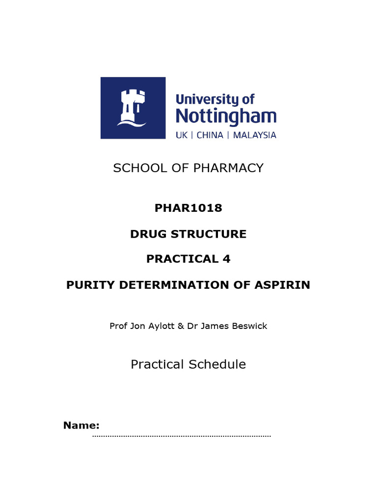 Aspirin Purity Determination Techniques | PDF | Thin Layer ...