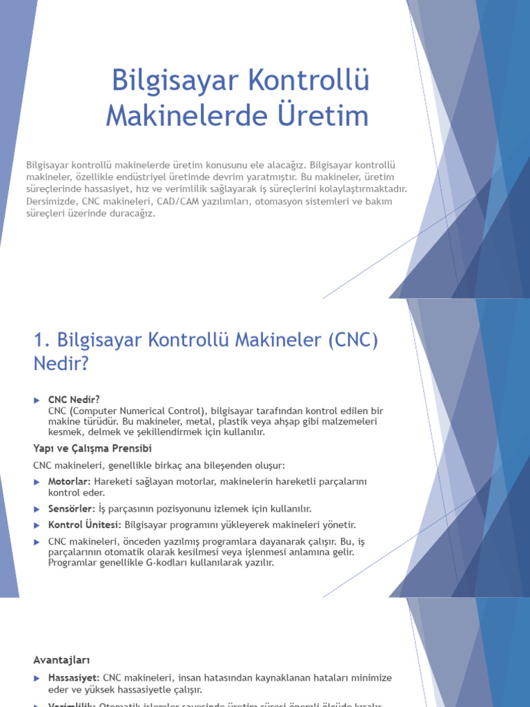 CNC Dersine Giriş Genel Bilgiler Ve Bazı Komutlar | PDF