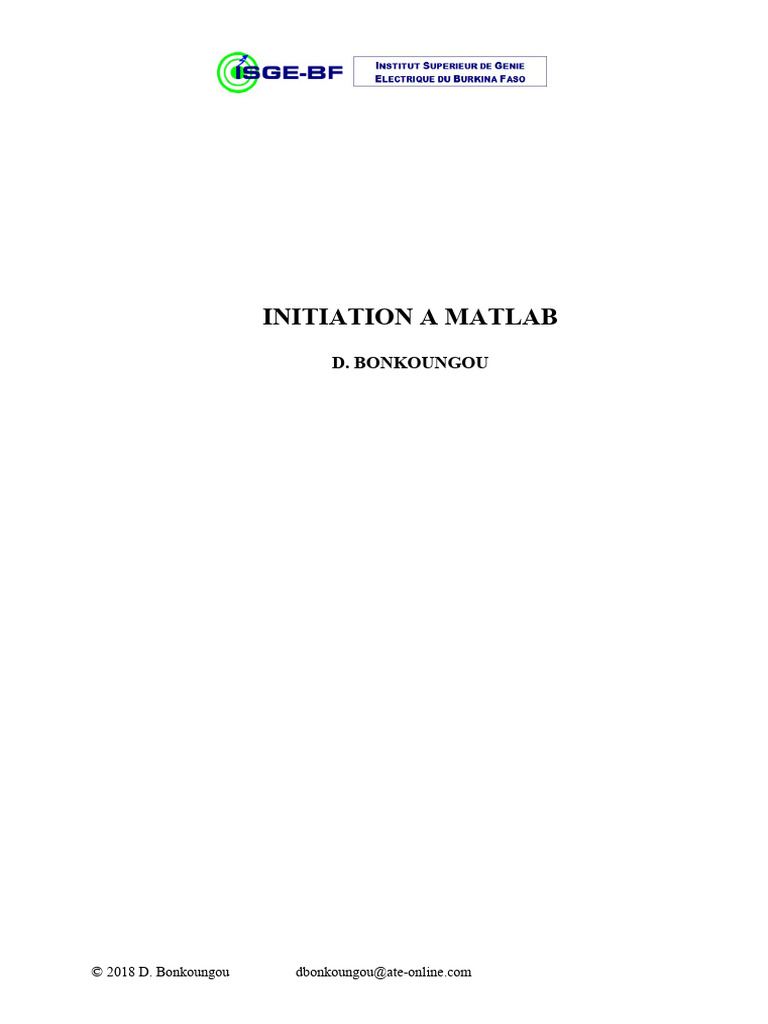 Initiation Matlab | PDF