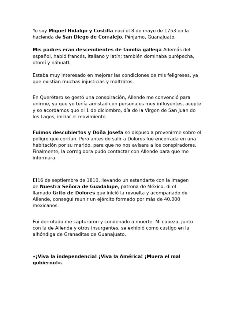Miguel Hidalgo y Costilla | PDF