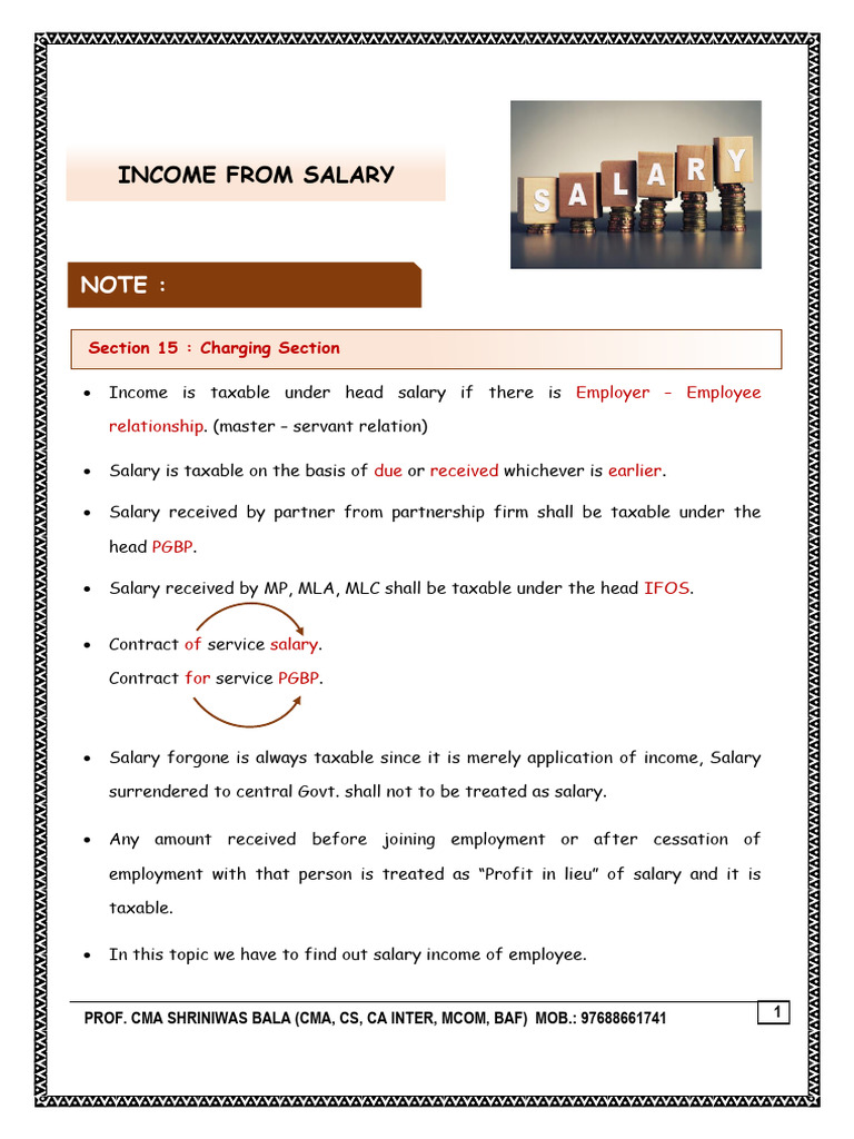 INCOME FROM SALARY-1 | PDF