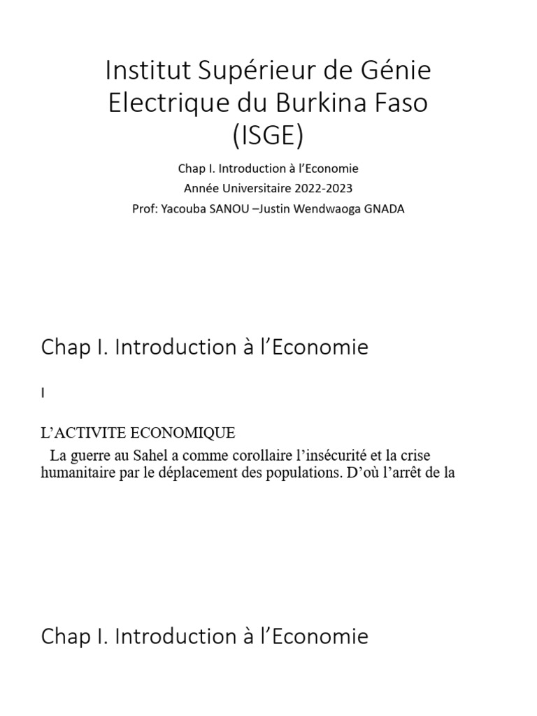 Chap1 Introduction Economie | PDF